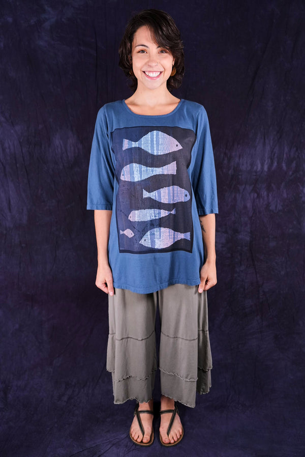 1582 Simple Tee Echo Blue-P - Blue Fish Clothing