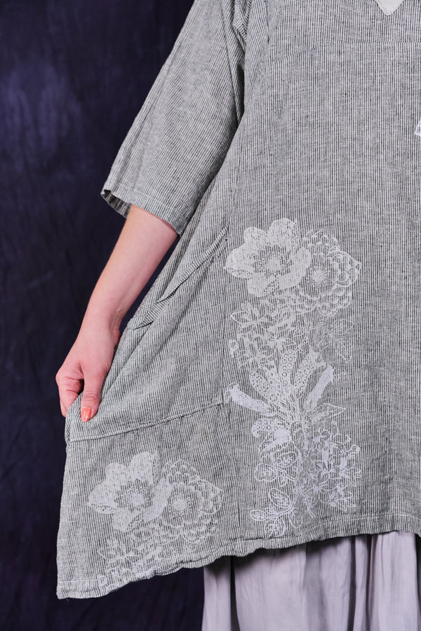 2133 Striped Crossover Tunic Clouds - Blue Fish Clothing