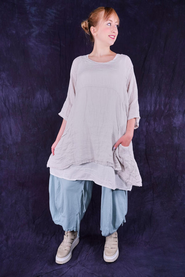 2315 Linen Zen Tunic Pearl Smoke - Blue Fish Clothing