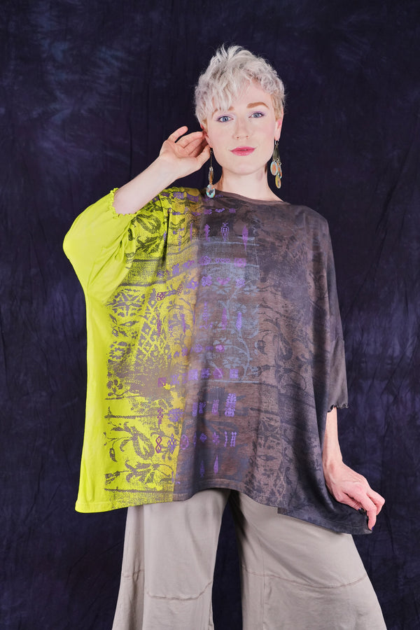 2353HD Square Tee w/ Lettuce Edge Sleeves Mystic Spring - Blue Fish ...