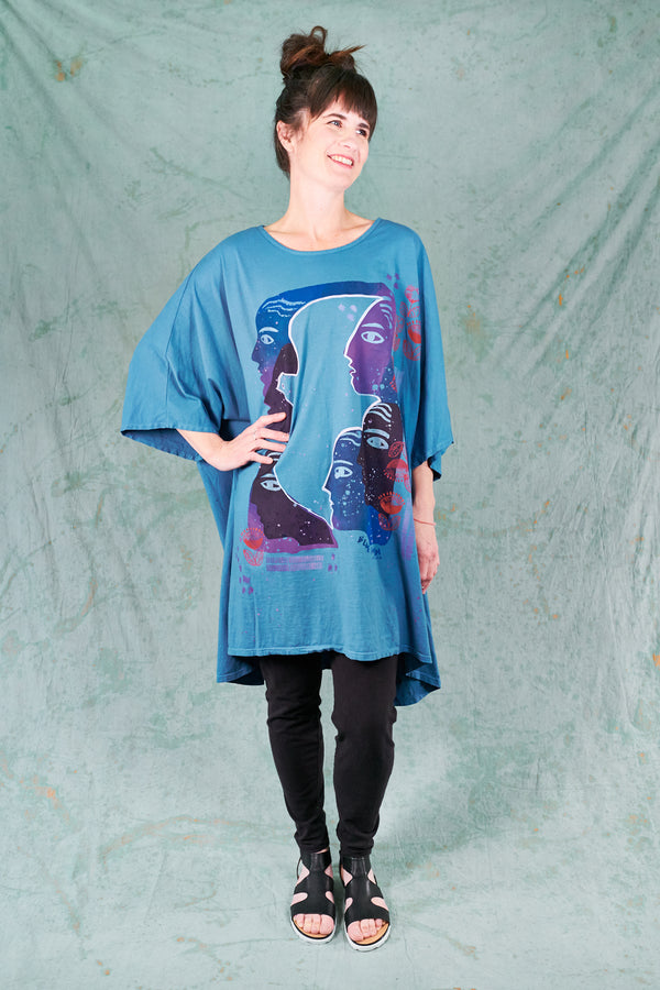 1255 Art Tunic Delft Blue-Images - Blue Fish Clothing