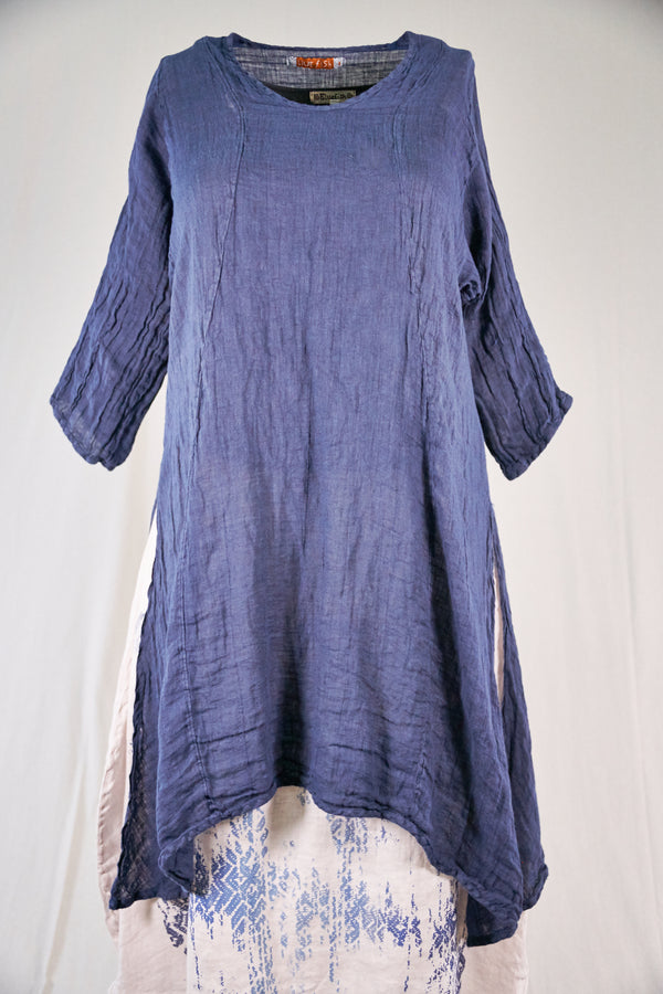 2193 Sun Drawing Tunic-Blue Ink-U - Blue Fish Clothing