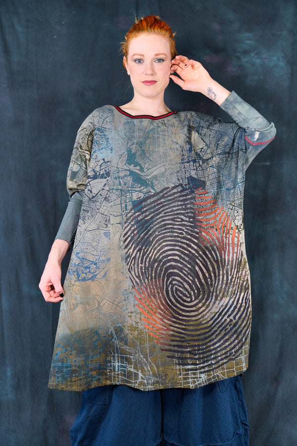 2251HD-Natural City Tunic Ombre Maps and Maps - Blue Fish Clothing