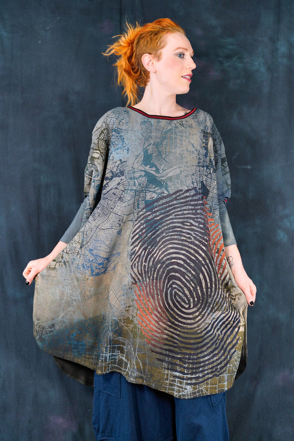 2251HD-Natural City Tunic Ombre Maps and Maps - Blue Fish Clothing