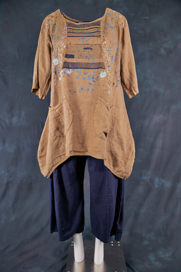 2265 Scoop Tunic Coyote- Pollock Textile - Blue Fish Clothing