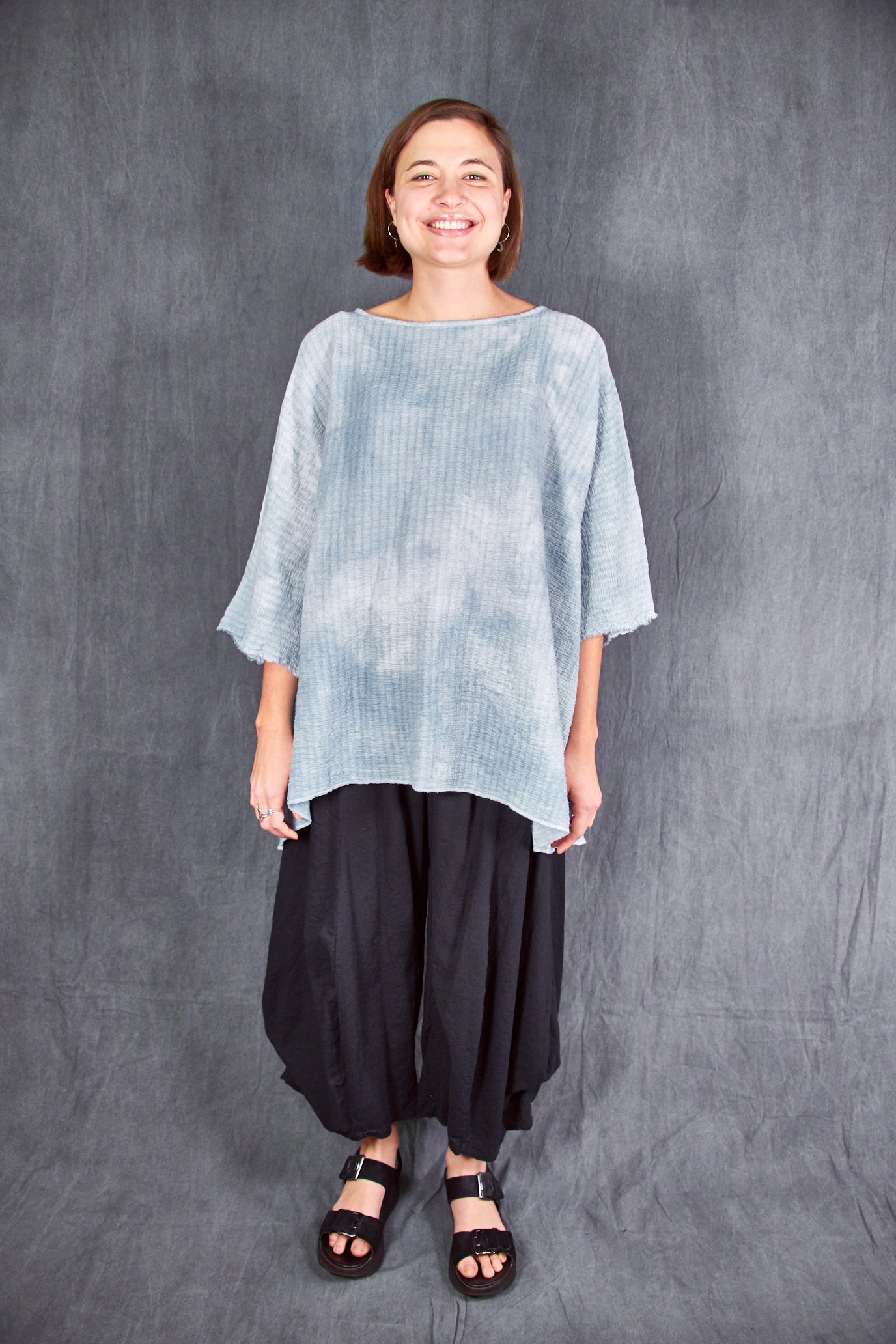 2282HD Hand Dyed Ana Tunic-Sky - Blue Fish Clothing