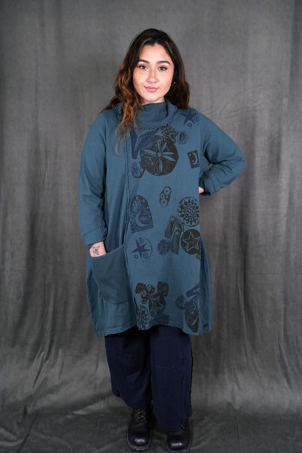 2362 Heavy Eco Cotton Pocket Tunic Hypnea-P - Blue Fish Clothing
