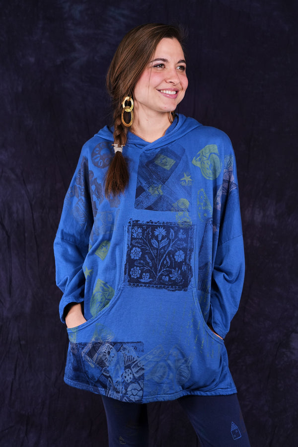 5298 Windmill Square Hoodie-Delft Blue-P - Blue Fish Clothing