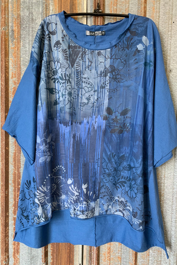 1568 Essential Tee Delft Blue-P - Blue Fish Clothing