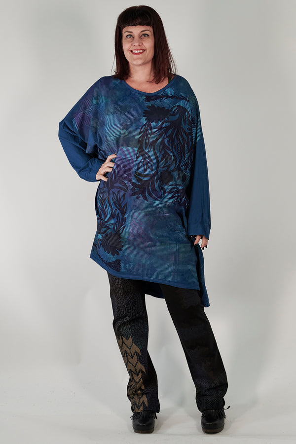 1258 Long Sleeve Limited Edition Oversized Tunic Tee-Imaginary Blue-P ...