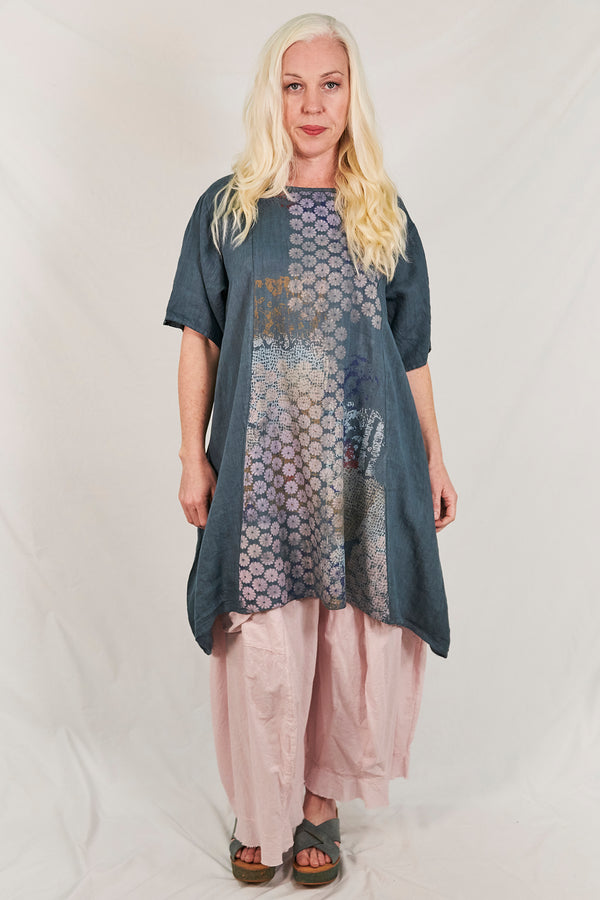 2281 Linen Urchin Tunic Kingfisher-P - Blue Fish Clothing