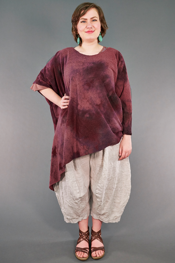 9521 Asymmetric Sweater Berry-U - Blue Fish Clothing