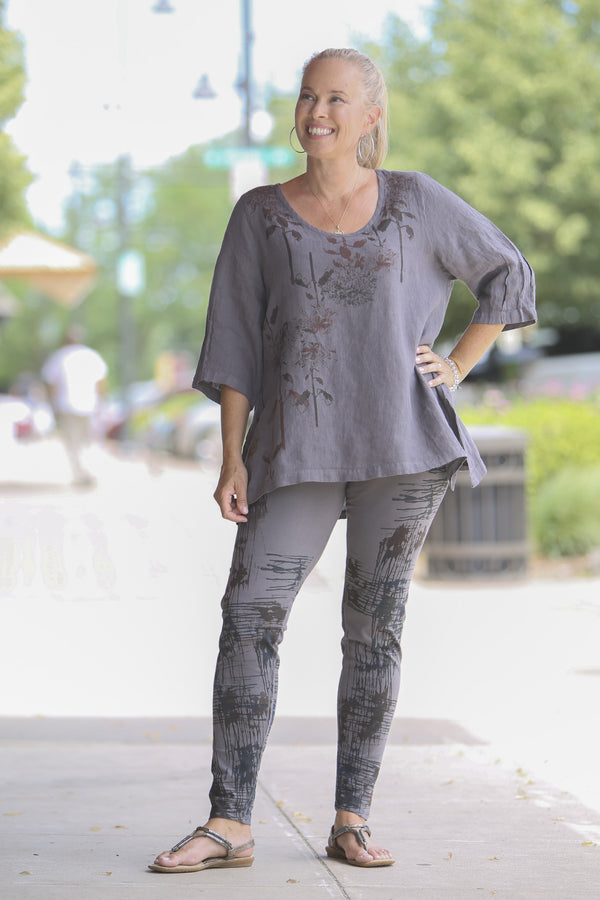 2183 Relaxed Linen Top-Dove-P - Blue Fish Clothing