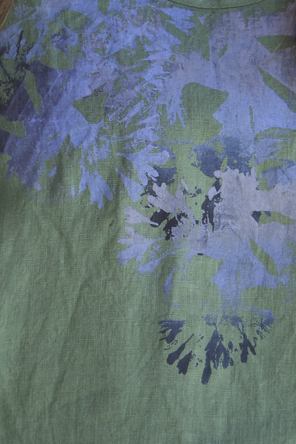 2183 Relaxed Linen Top Seaweed-P - Blue Fish Clothing