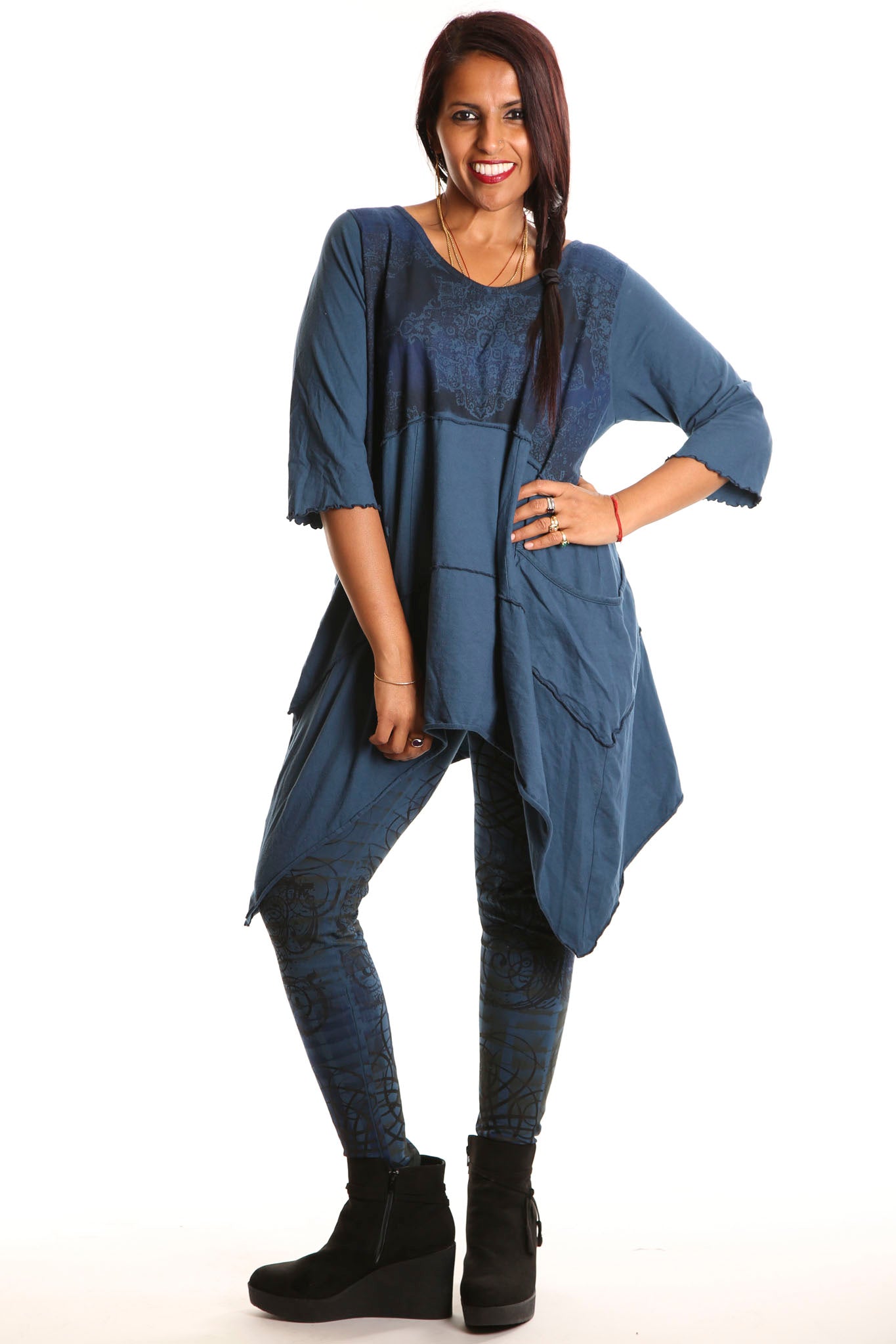 2222 Vector Tunic New Verona-Printed - Blue Fish Clothing