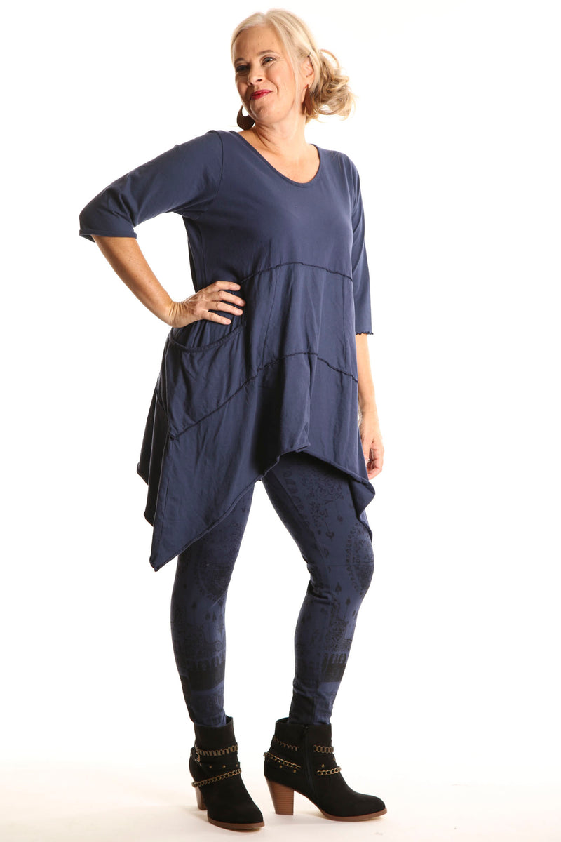 2222 Vector Tunic Mood Indigo-U - Blue Fish Clothing
