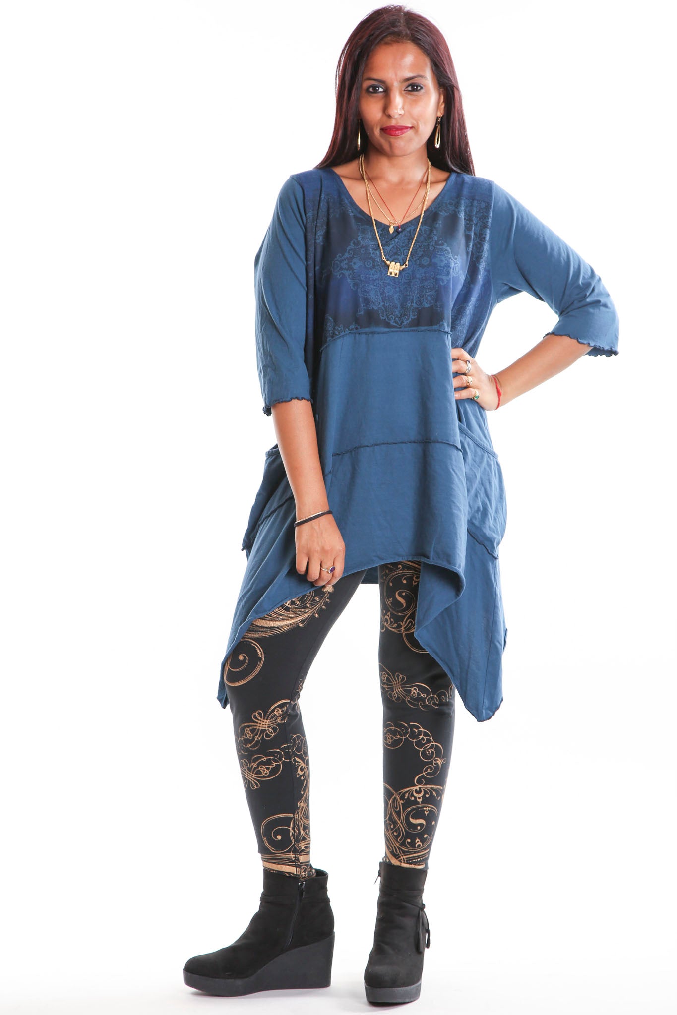 2222 Vector Tunic New Verona-Printed - Blue Fish Clothing