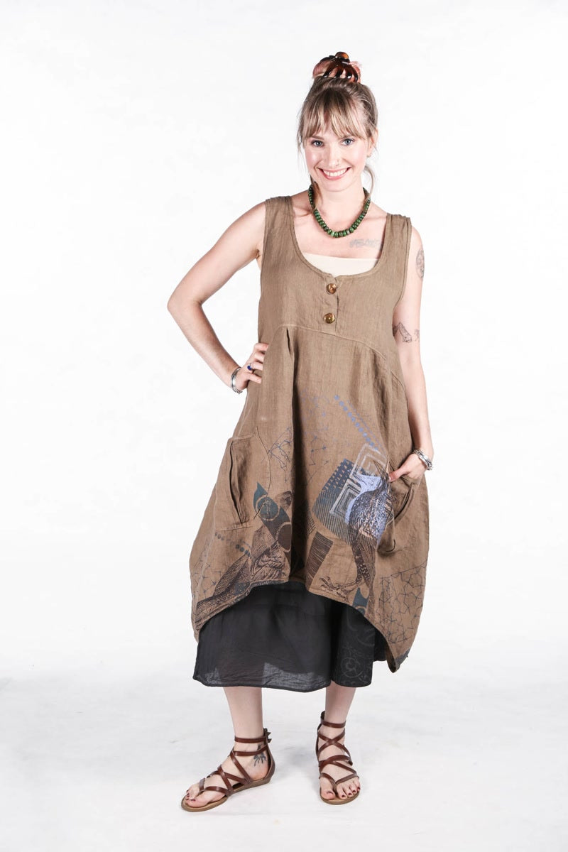 6185 Mulberry Mid Layer Linen Coyote-P - Blue Fish Clothing